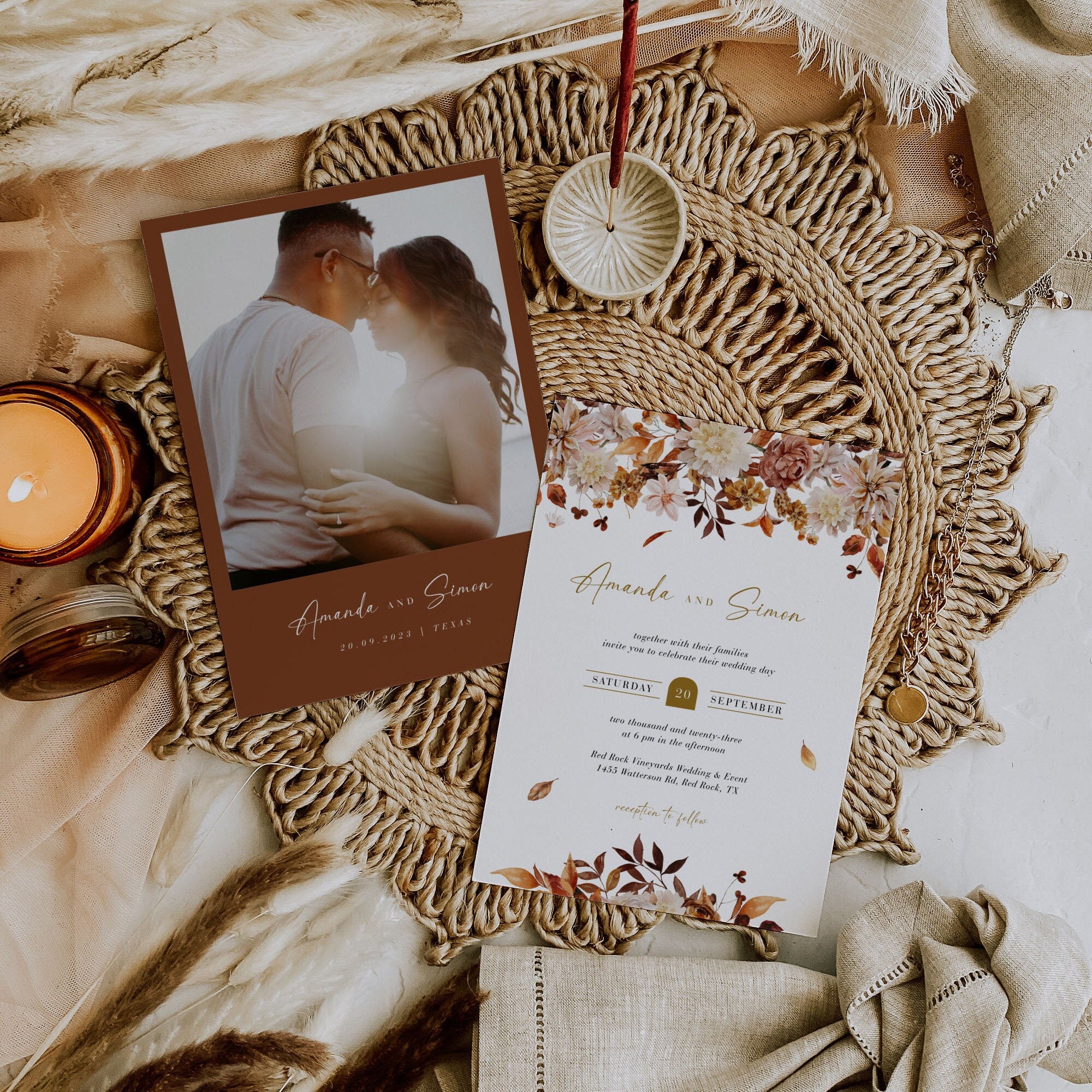 MARIGOLD Printable Wedding Invitation Fall Theme – Creative Things Studio