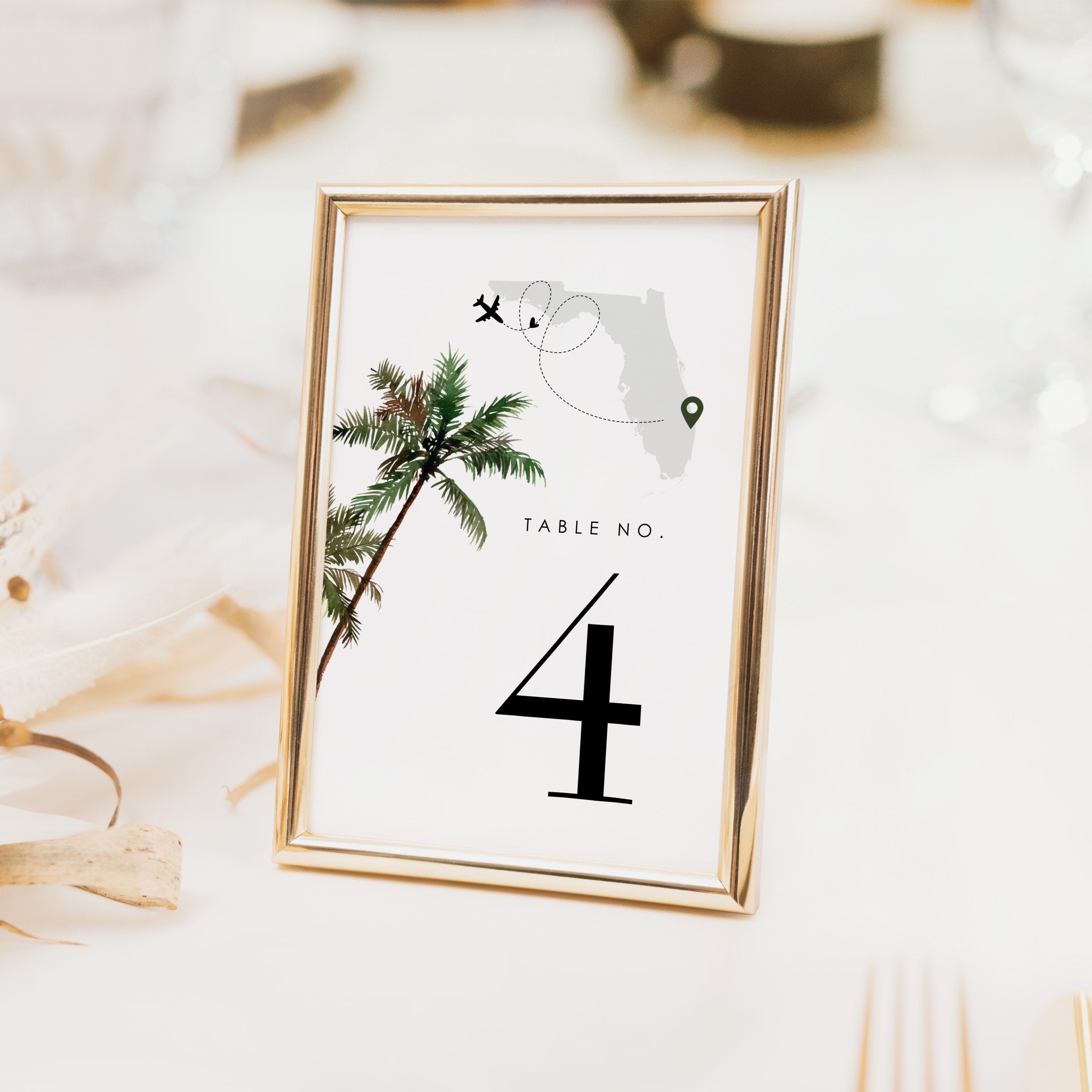 KONA Tropical Wedding Table Numbers Template – Creative Things Studio