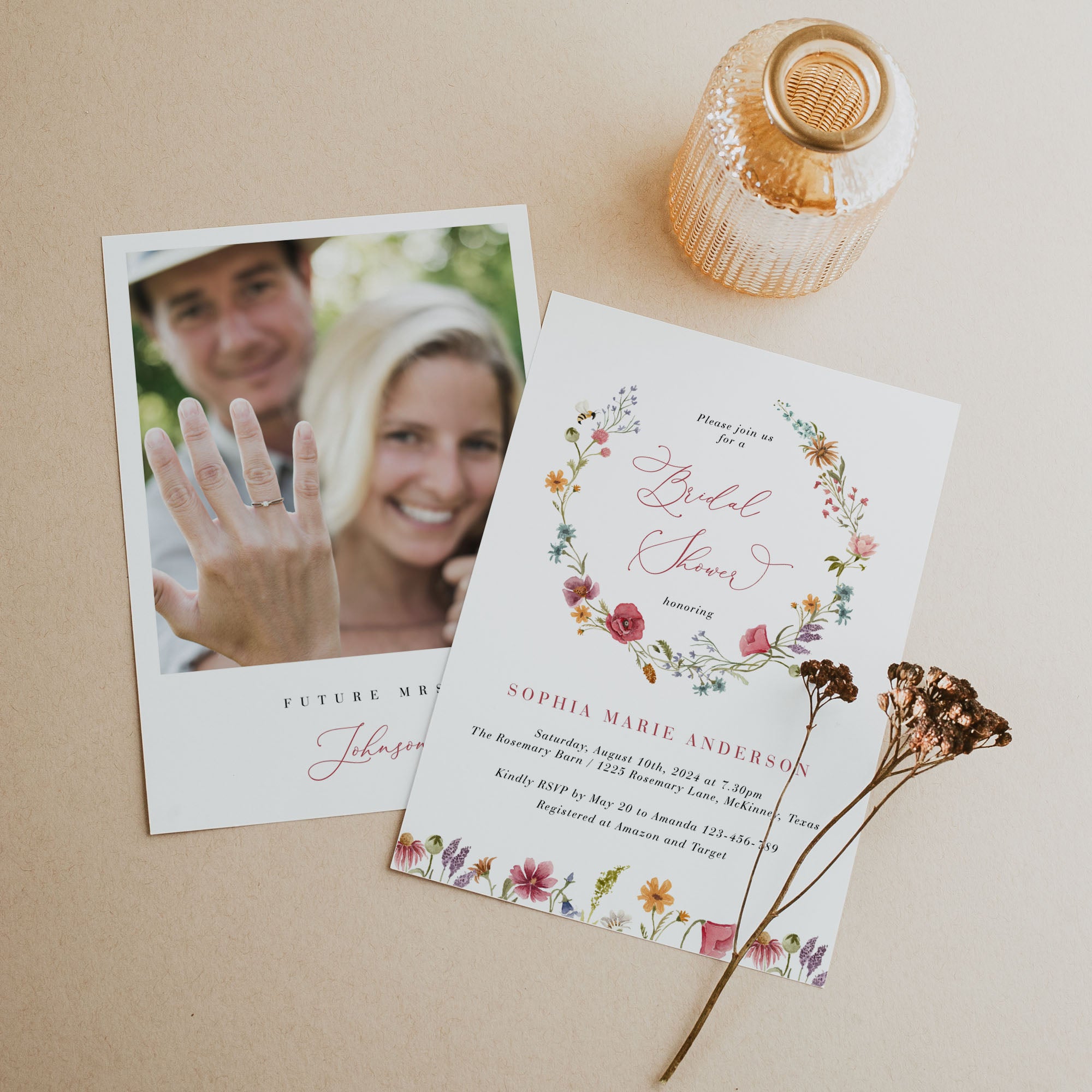 APRIL Bridal Shower Wedding Invitations Template – Creative Things Studio
