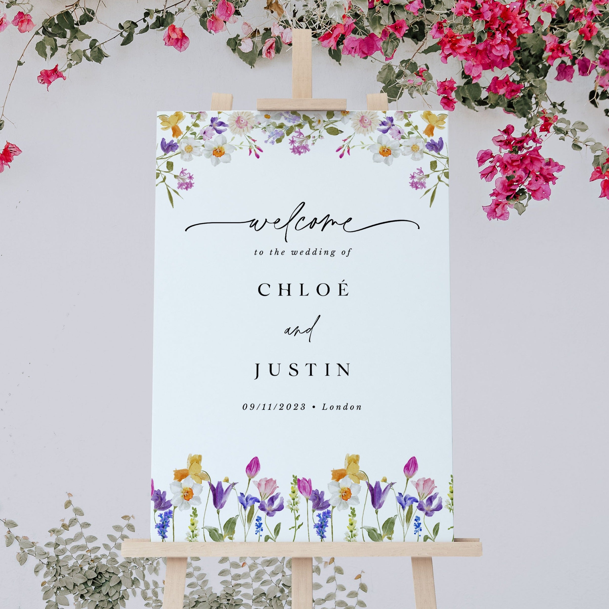 CHLOÉ Floral Wedding Welcome Sign Template – Creative Things Studio