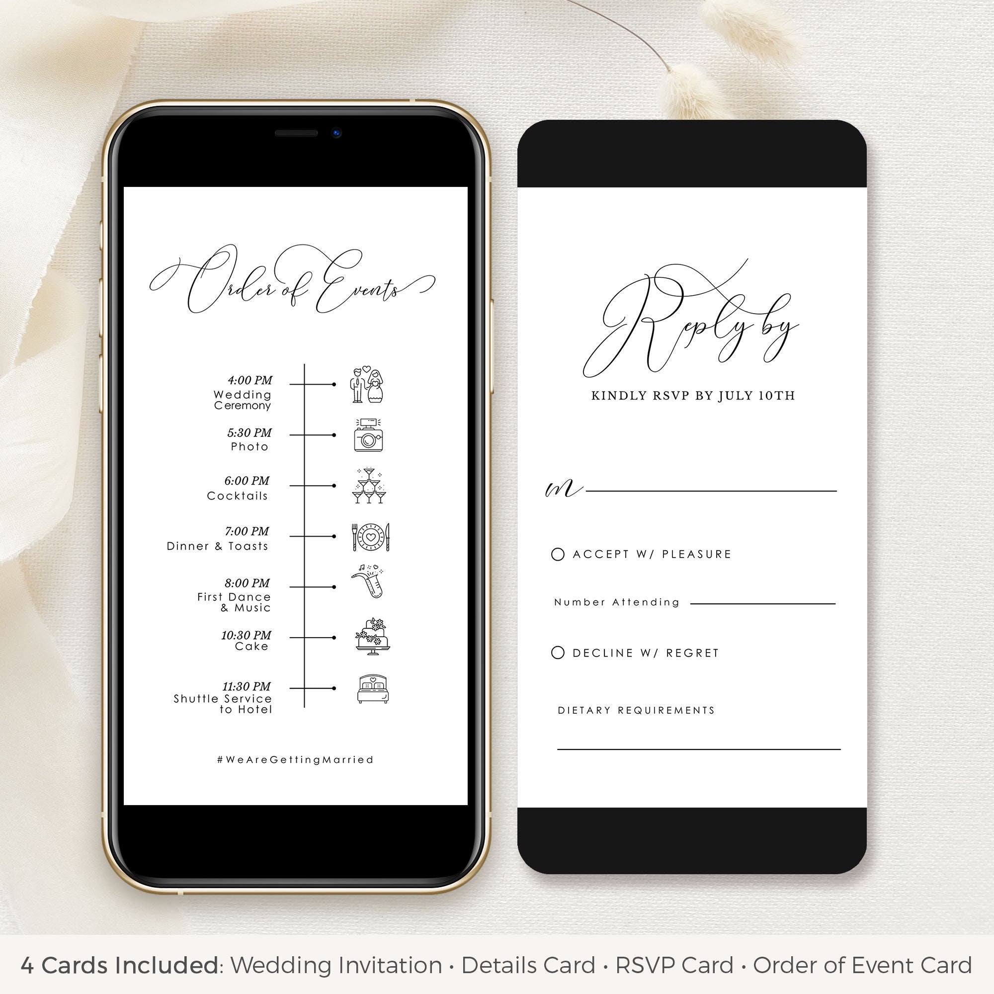 ELLA Classic Digital Wedding Card – Creative Things Studio