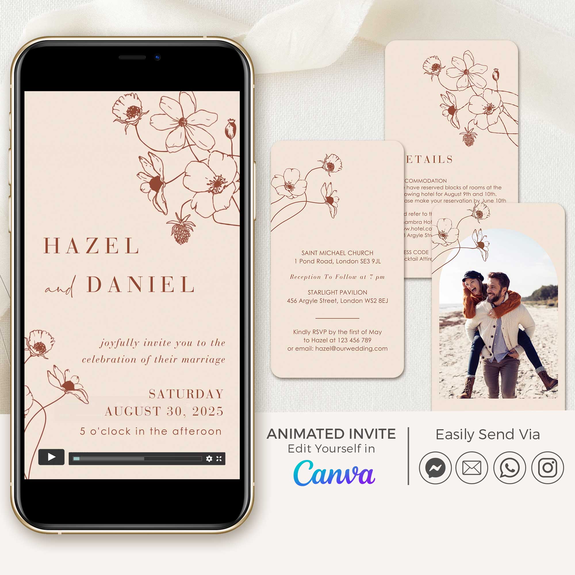 Animated wedding invitation templates | Beachweddingtips.com