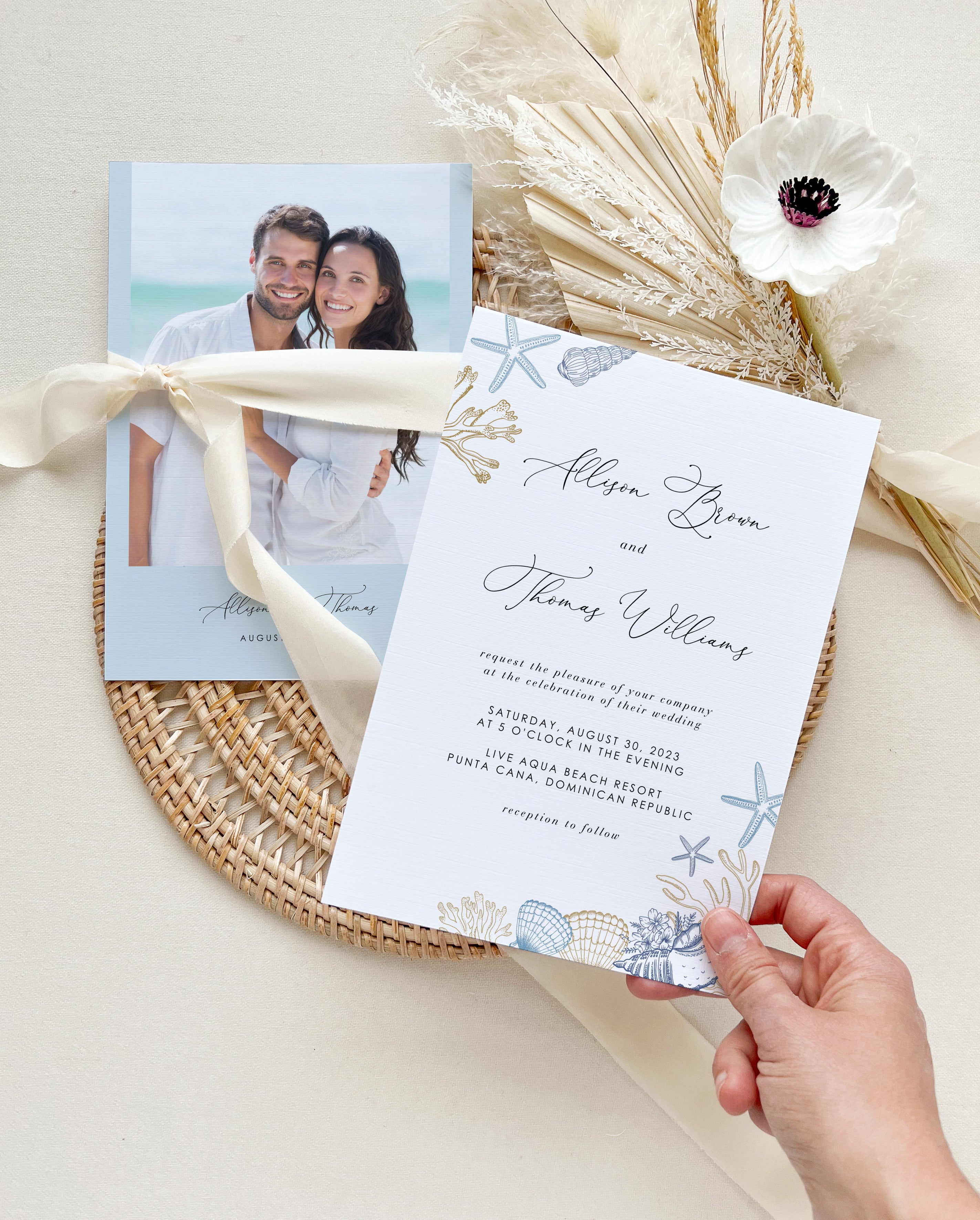 HILA | Coastal Wedding Invitation Photo Template – Creative Things Studio