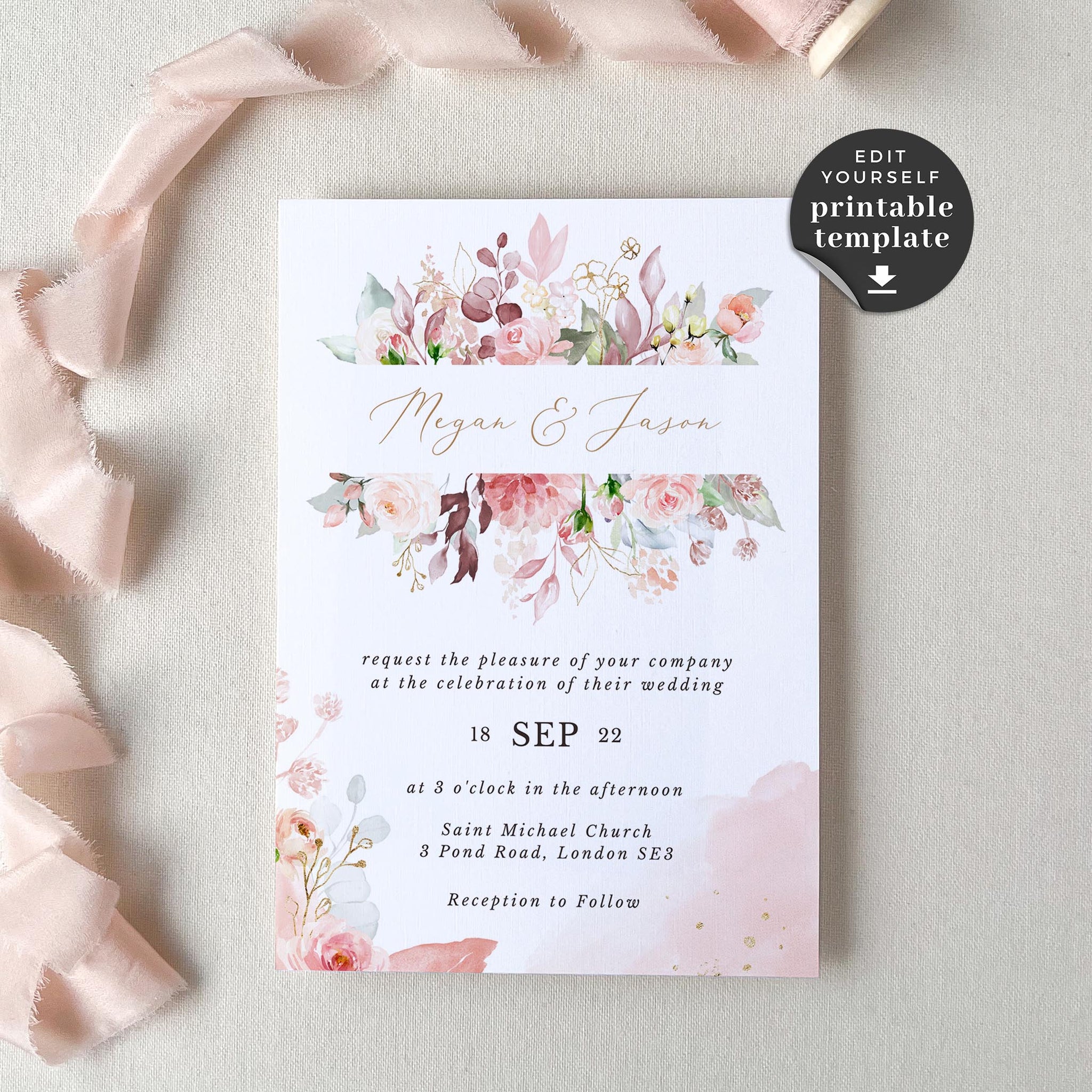 Fiorella | Romantic Wedding Invitation Template