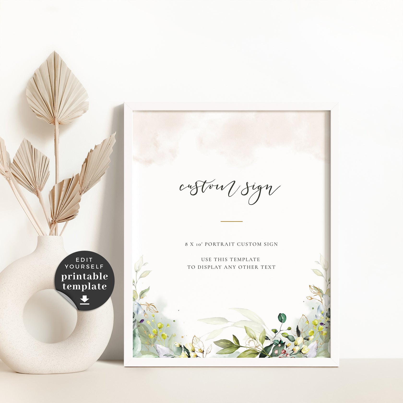Flora | Custom Wedding Sign Template Template