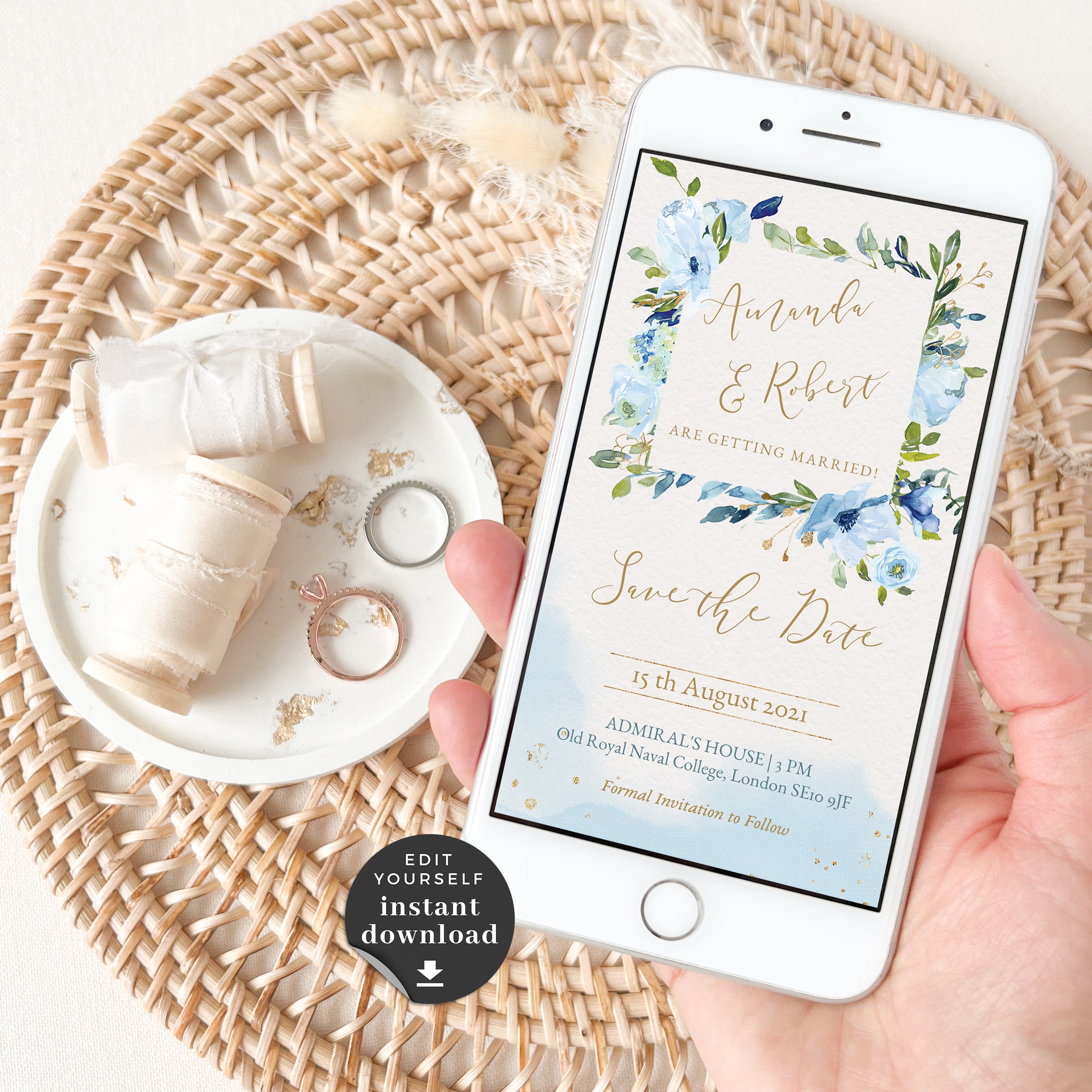 Azzurra | Light Blue Electronic Save the Date