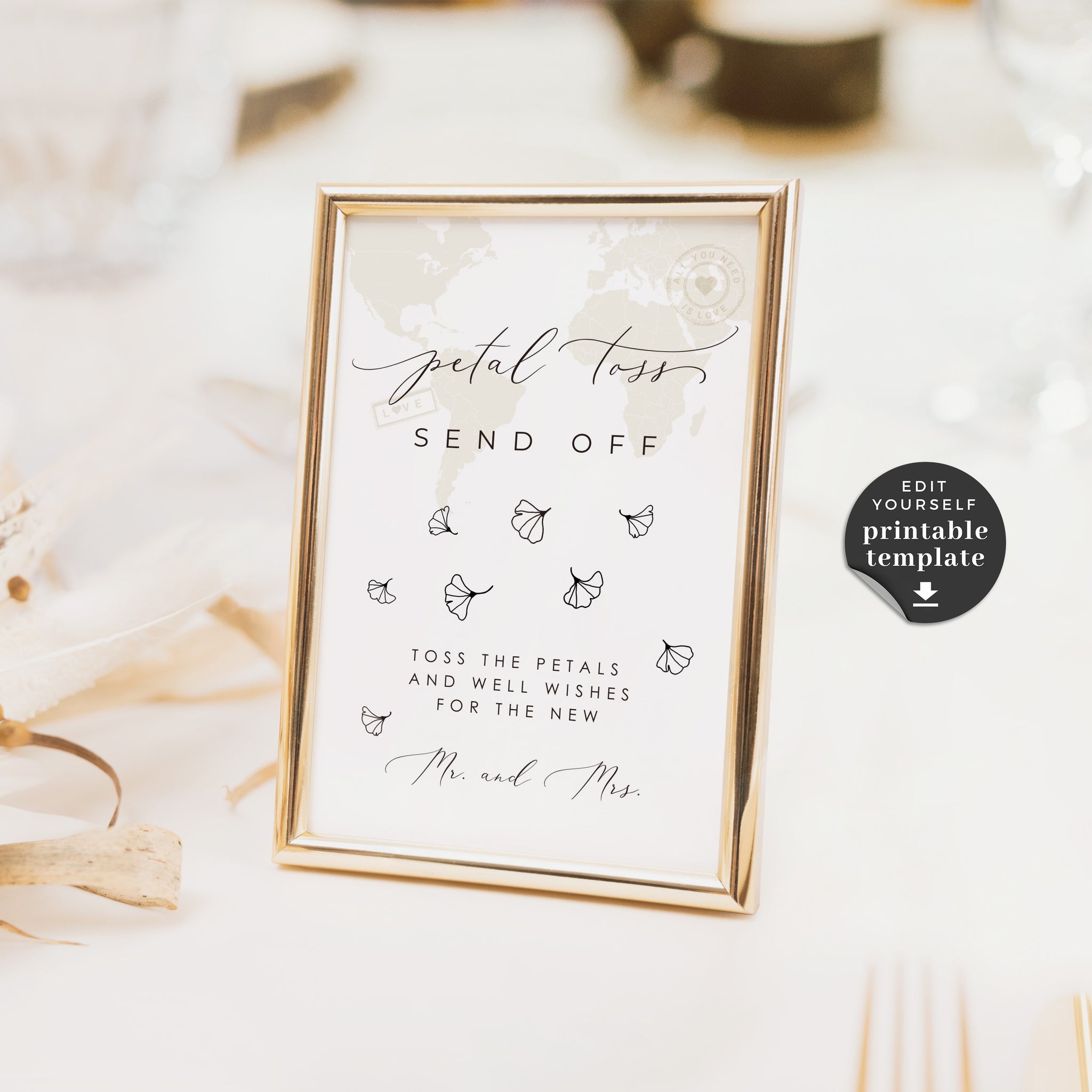 Sofia | Flower Petal Send Off Sign Template