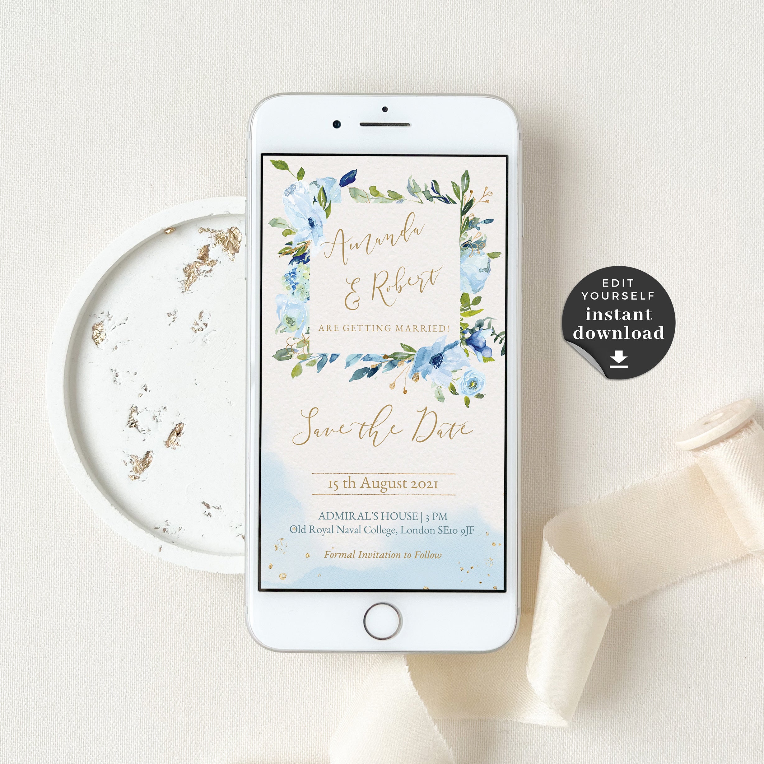Azzurra | Light Blue Electronic Save the Date