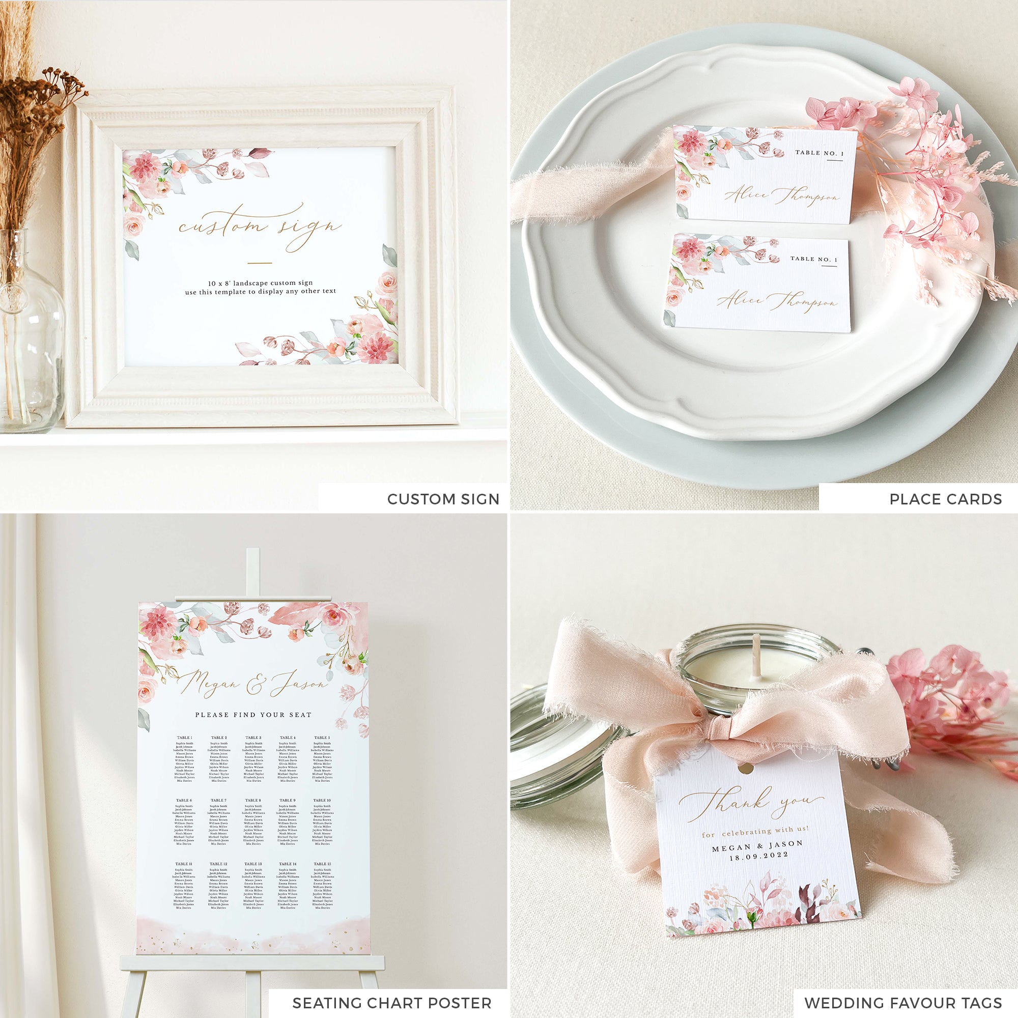 Fiorella | Romantic DIY Wedding Stationery Bundle Templates
