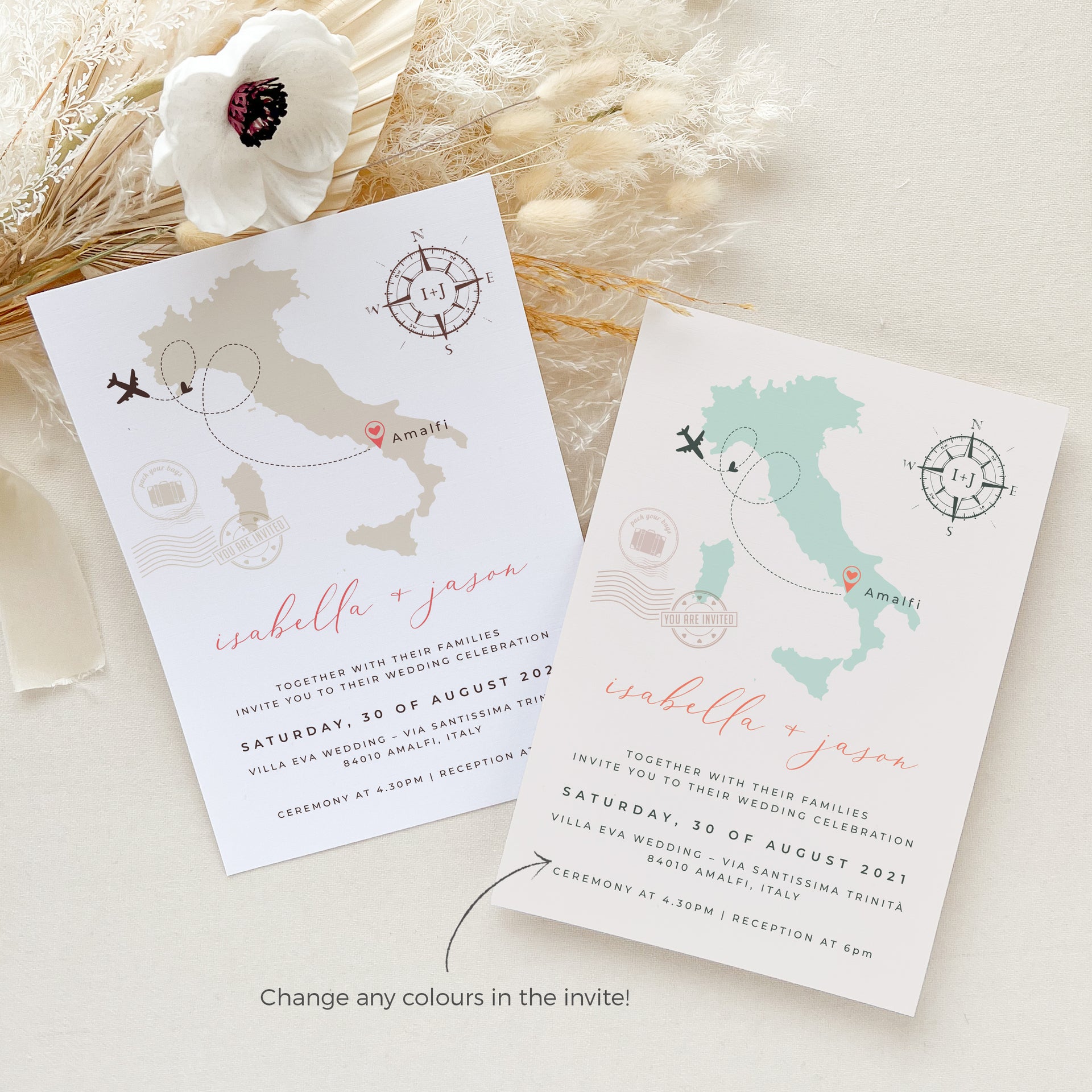 Italy | Destination Wedding Invitation Template – Creative Things Studio
