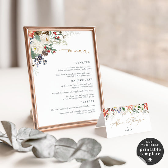 Natalia | Printable Christmas Wedding Table Place Cards