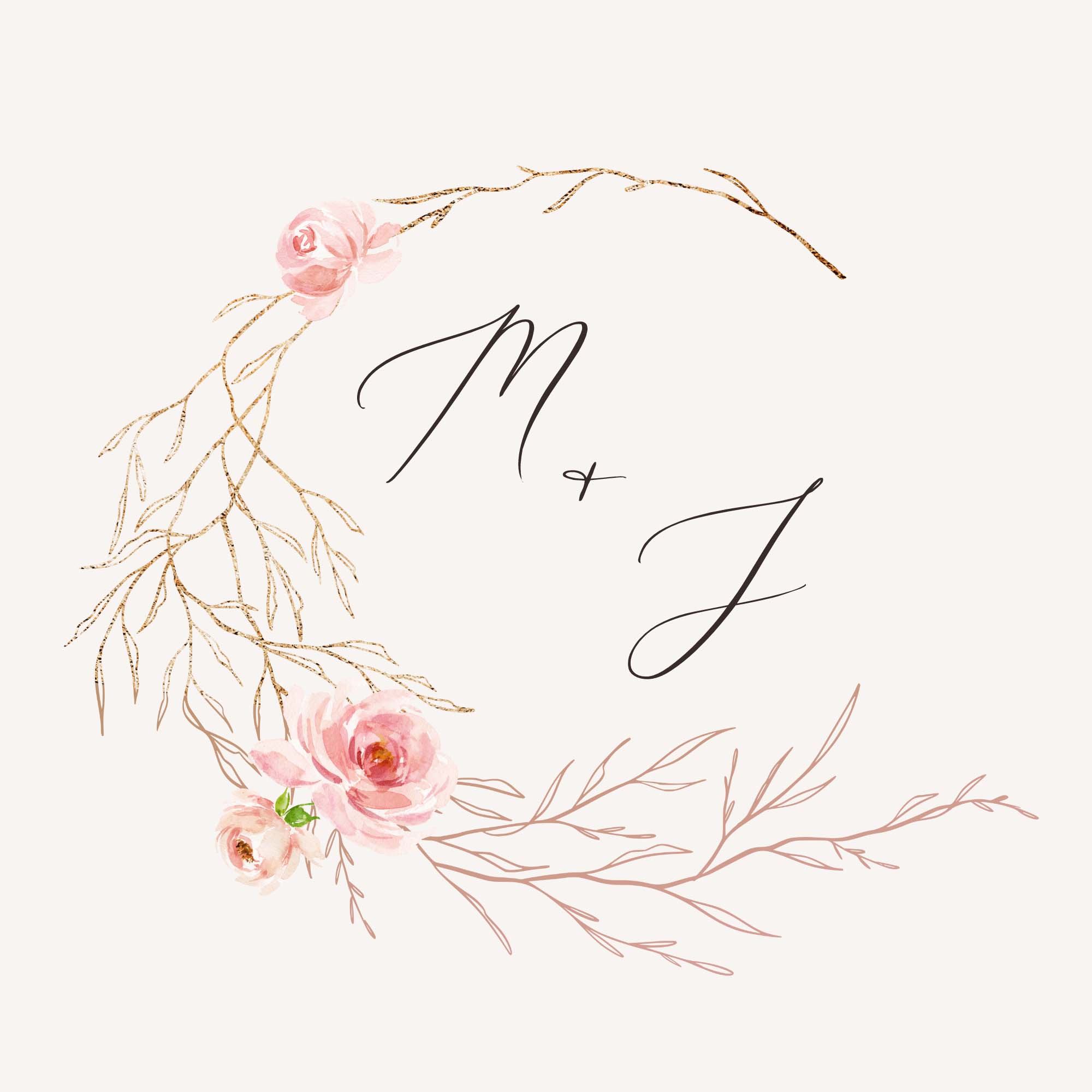 Fiorella | Romantic Wedding Monogram Design Template – Creative Things ...