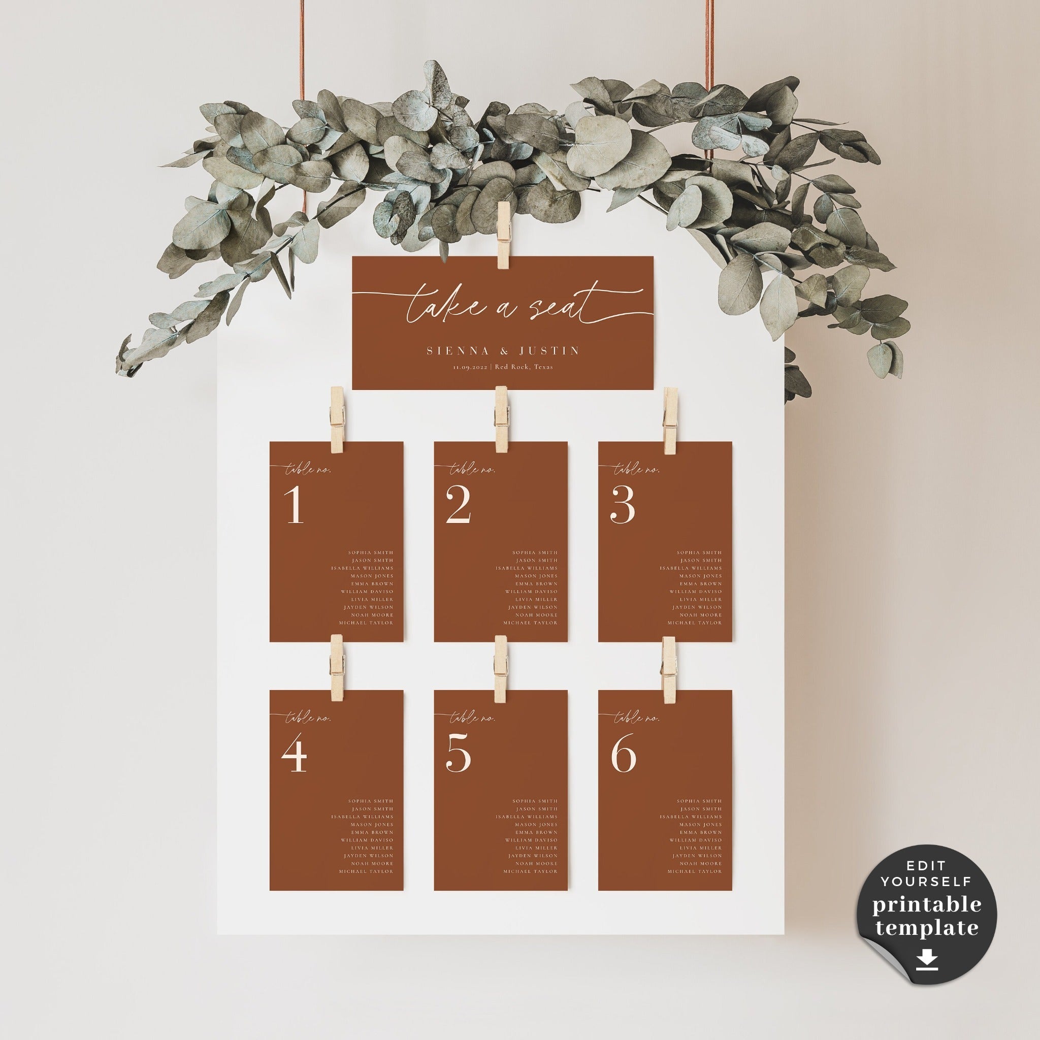 Wedding Seating Chart Ideas Templates