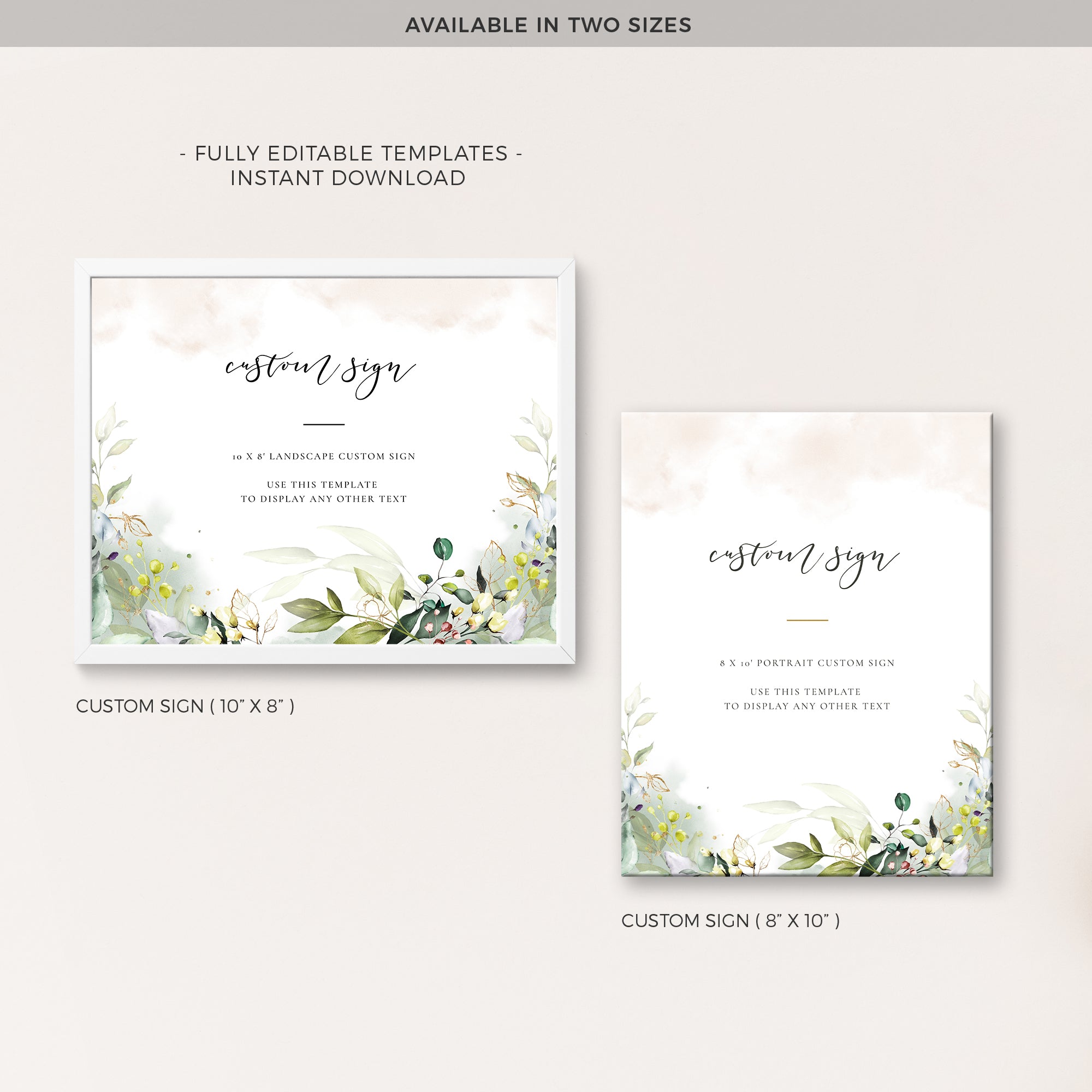 Flora | Custom Wedding Sign Template Template