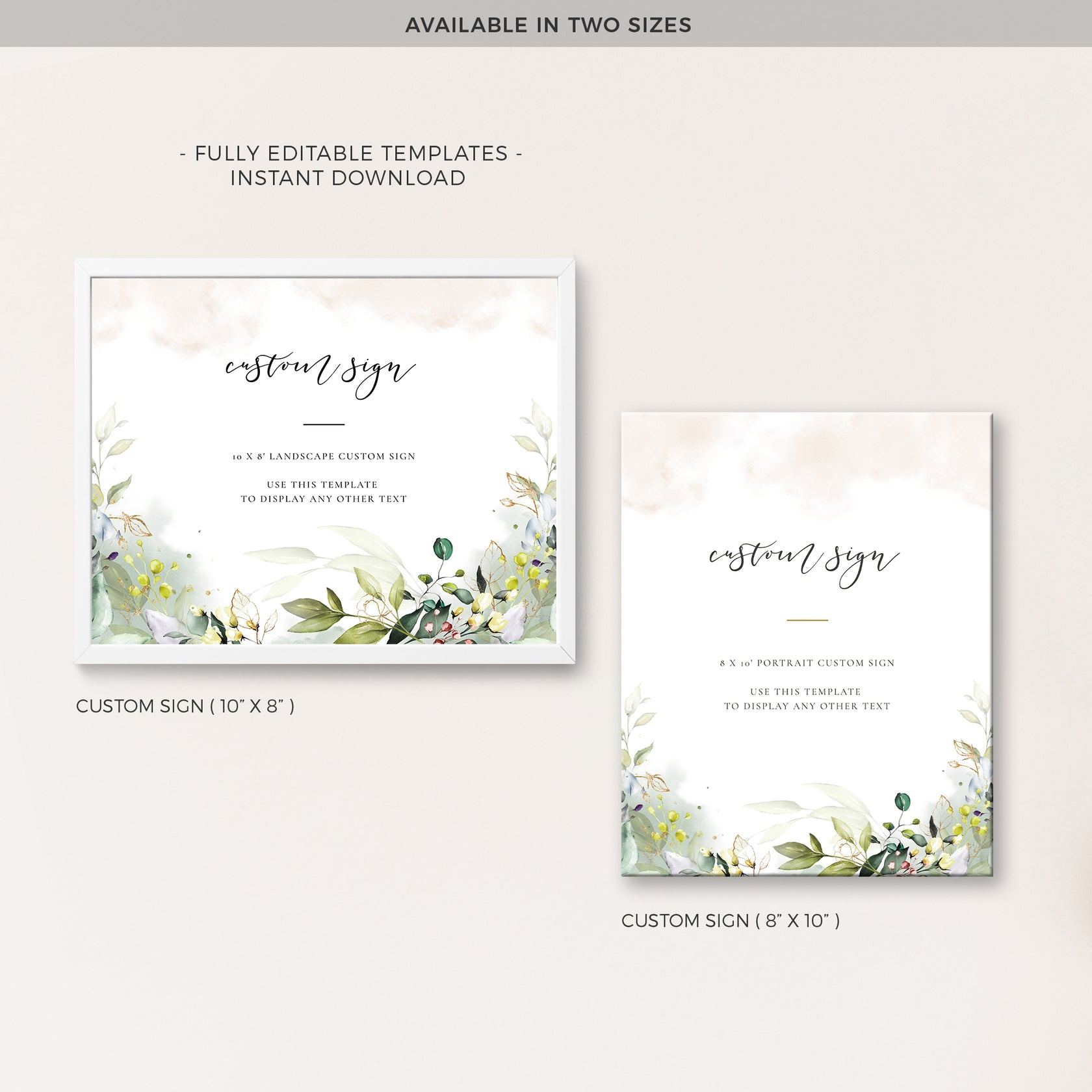 Flora | Custom Wedding Sign Template Template