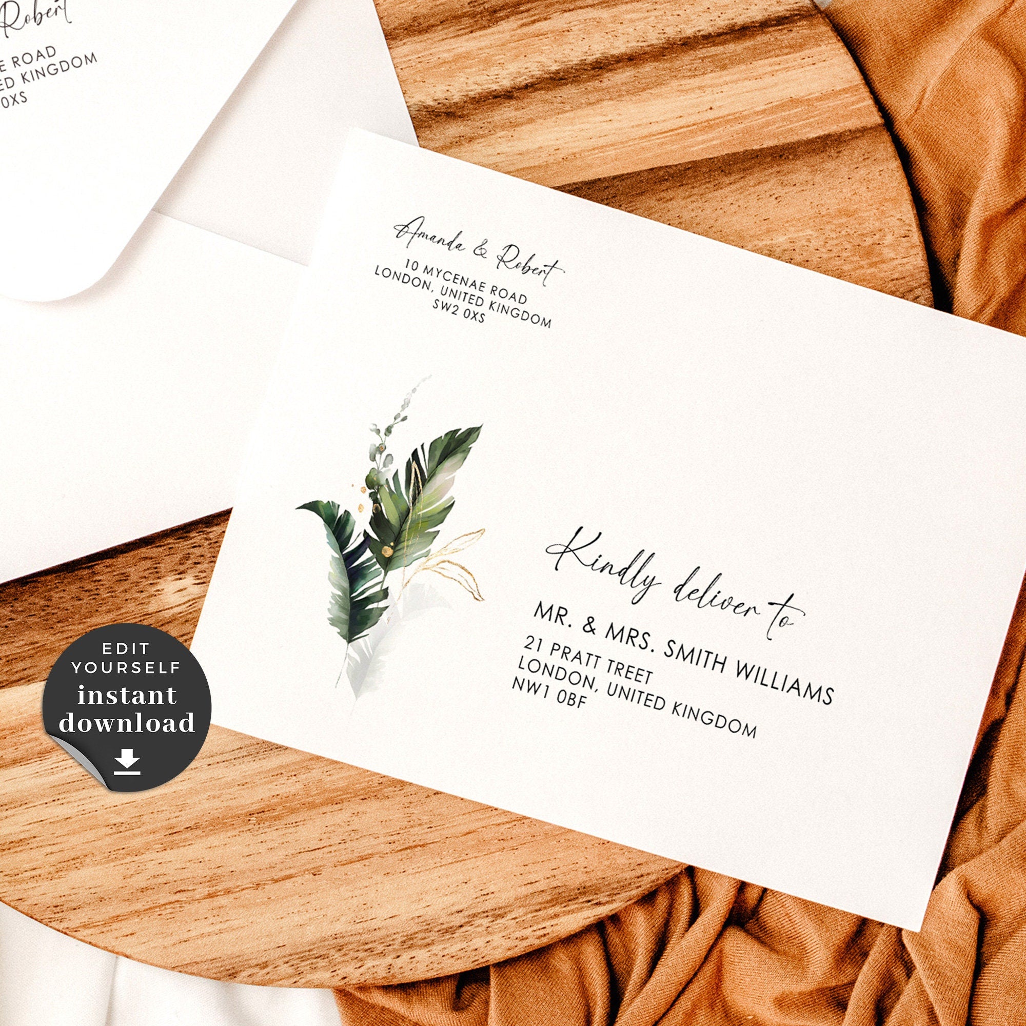 PALMA Tropical Envelope Addressing Template – Creative Things Studio