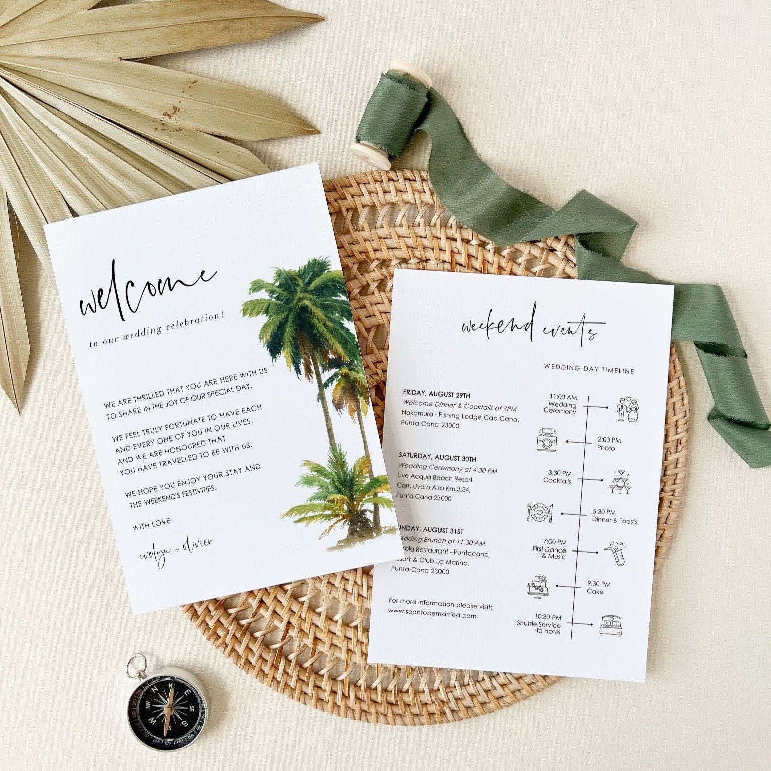 Kala | Tropical Wedding Weekend Itinerary Template
