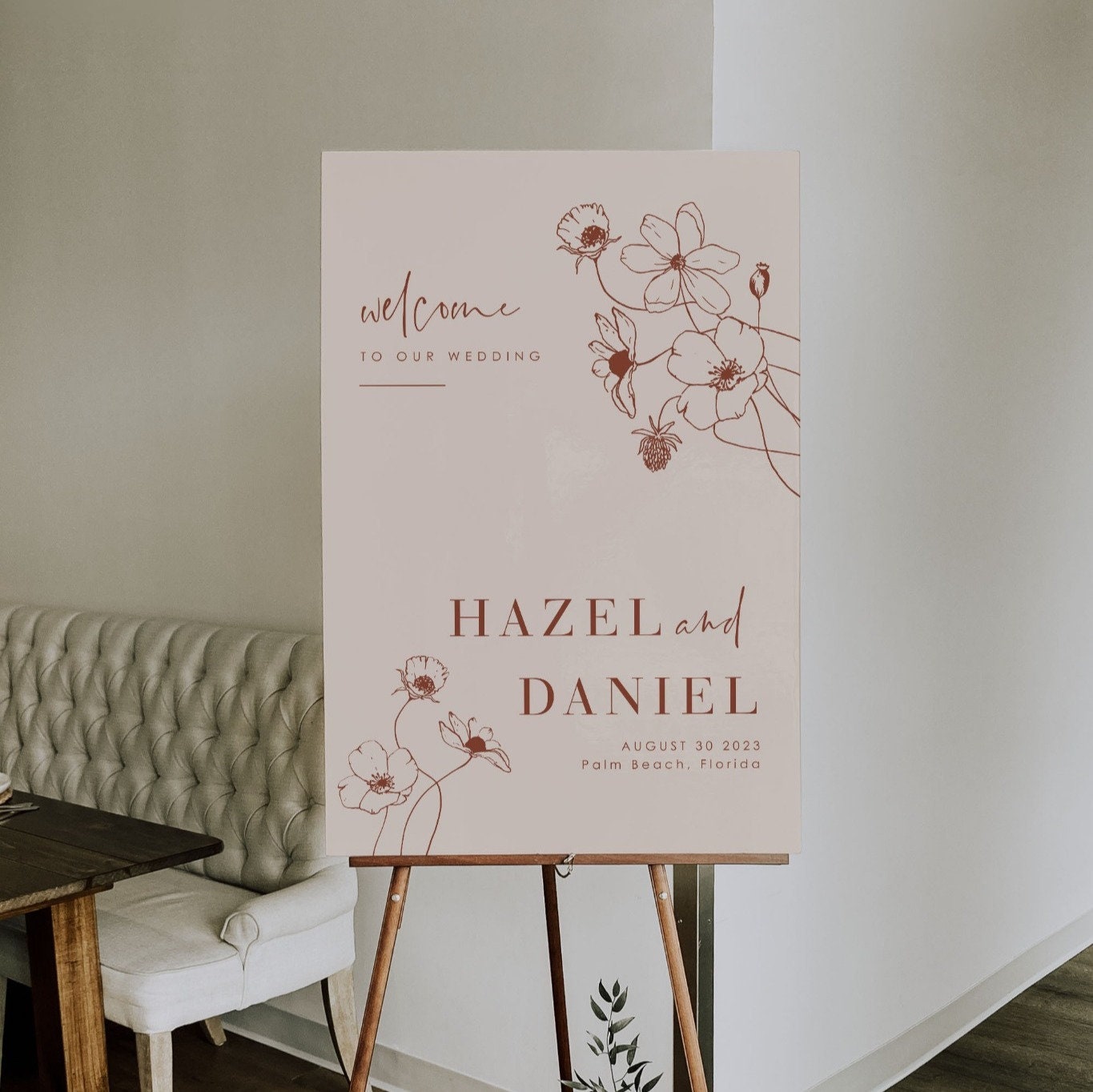 HAZEL Welcome to Our Wedding Sign Template – Creative Things Studio