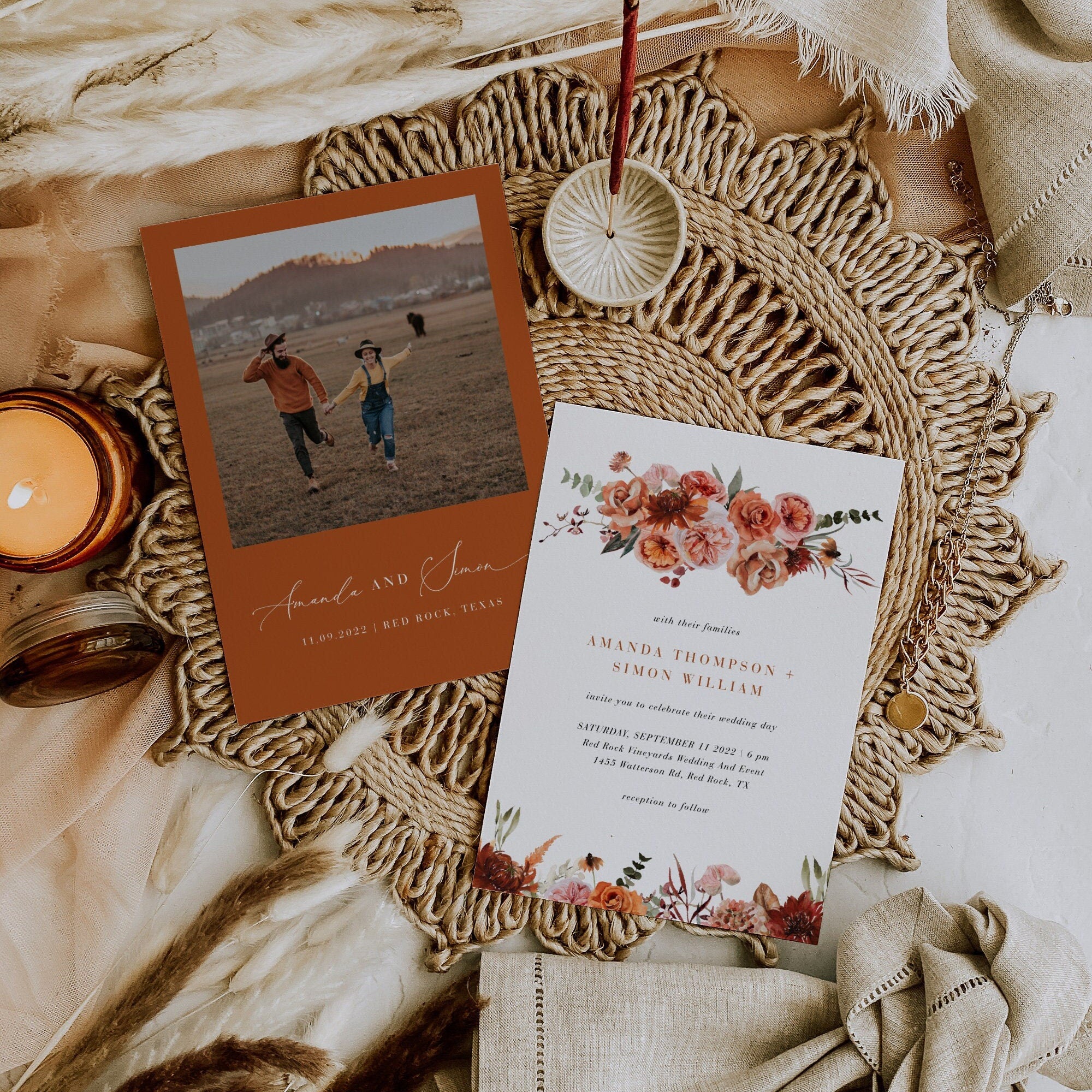 Bohemian wedding invitations 60 photos - Astyledwedding.com