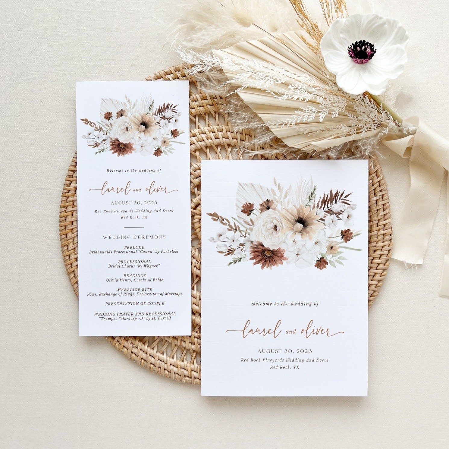 LAUREL Template for Wedding Program