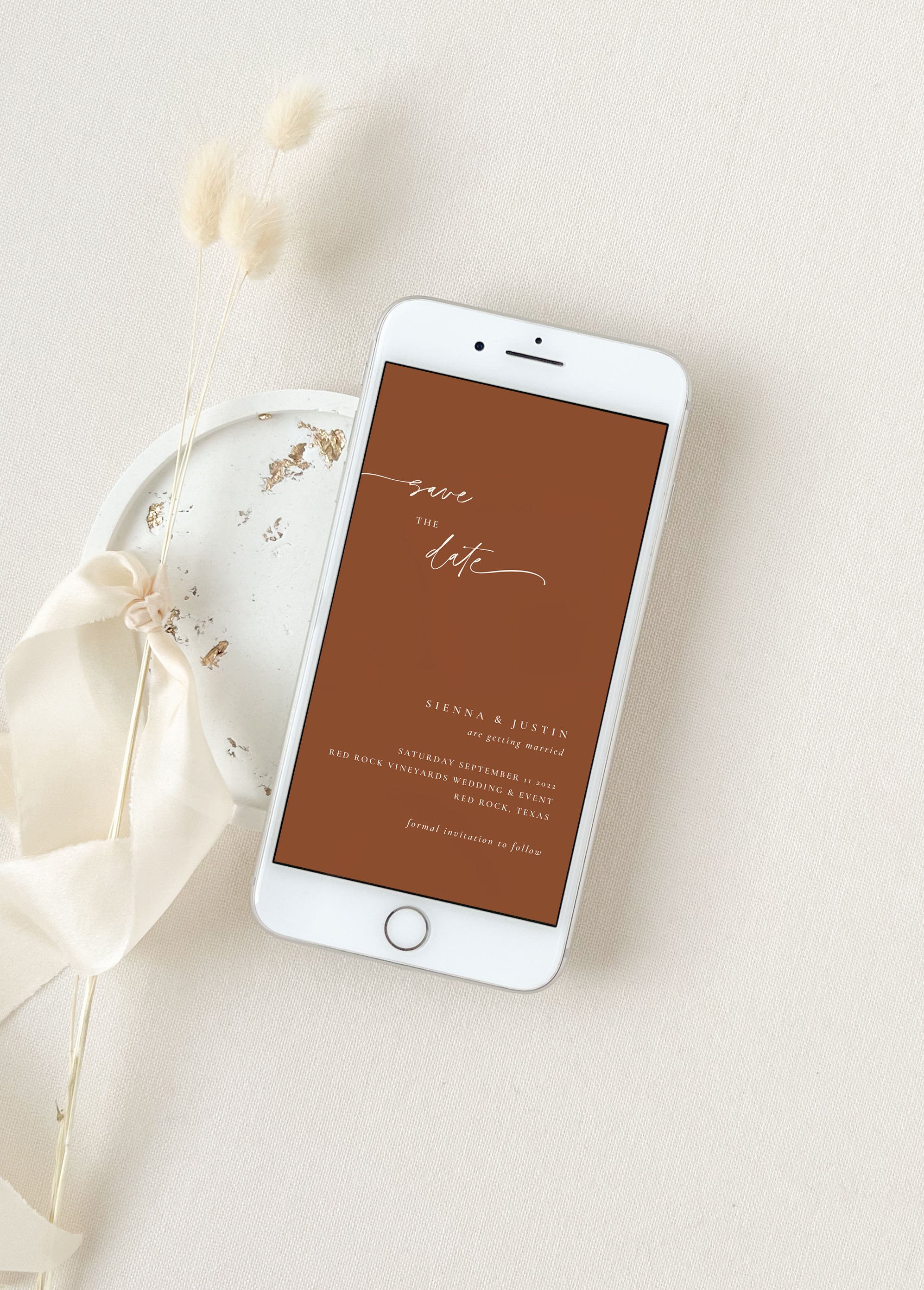 SIENNA Terracotta Save the Date Digital – Creative Things Studio