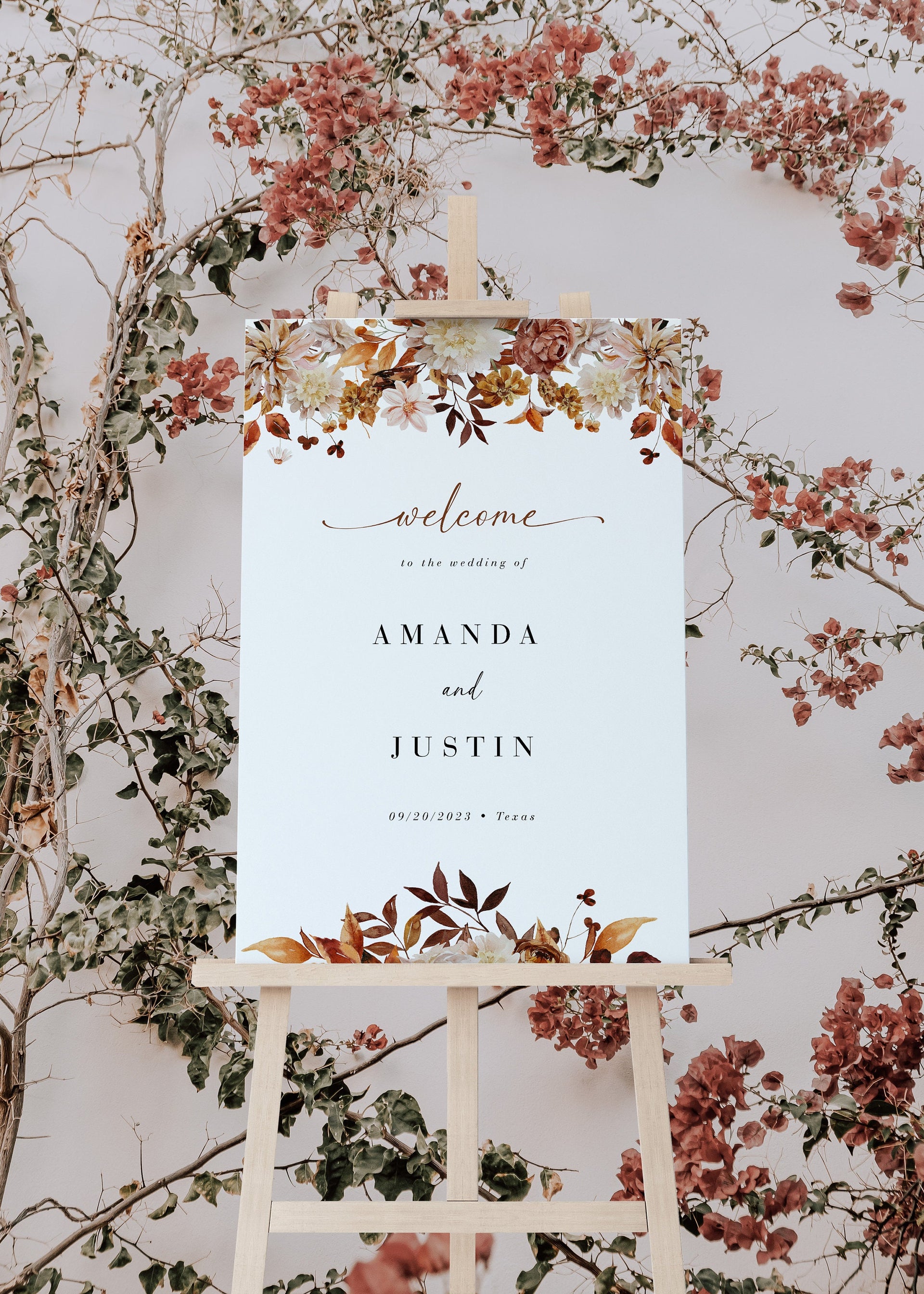 MARIGOLD fAll Wedding Welcome Sign Diy Template – Creative Things Studio