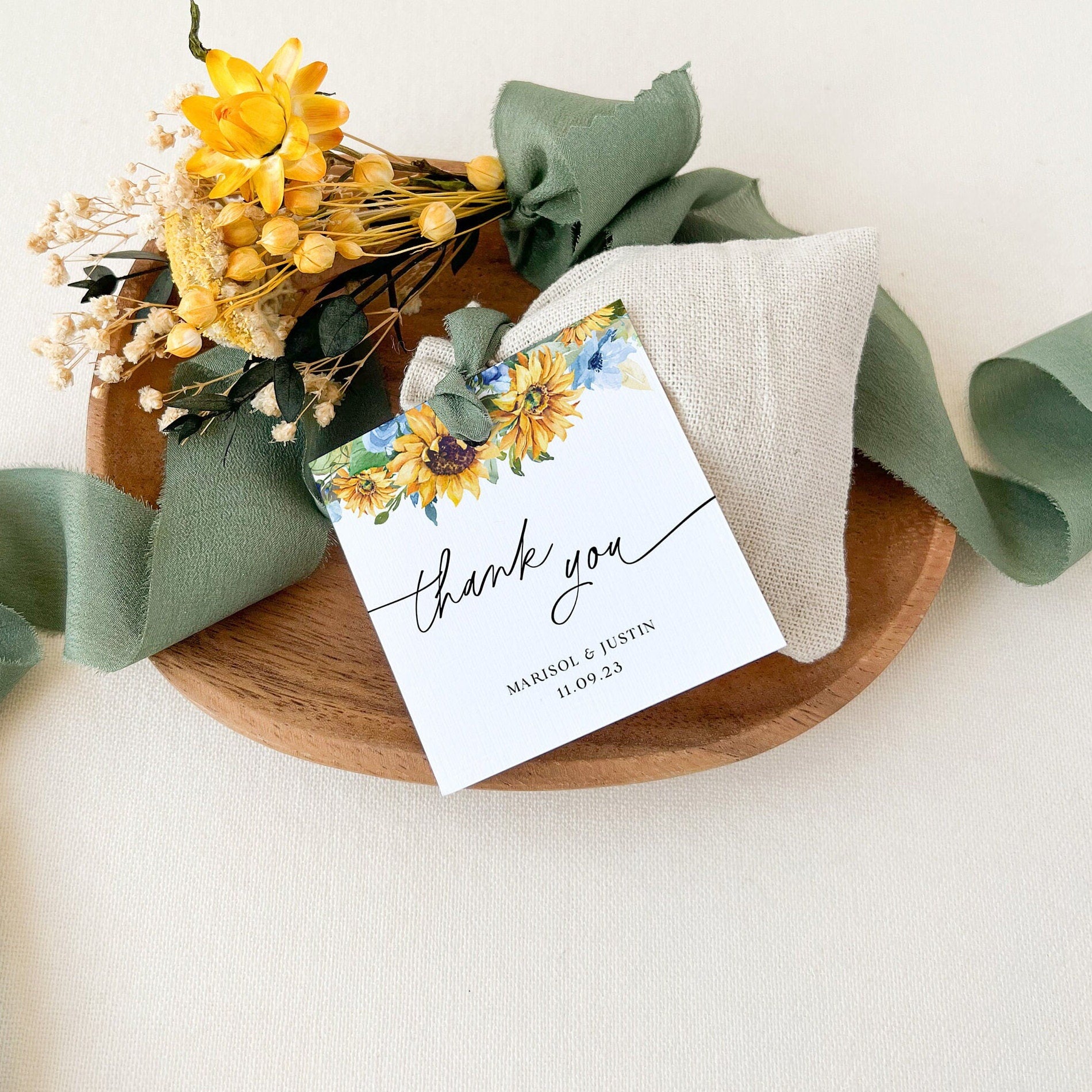 IVY Printable Wedding Favour Tags Template with Sunflowers – Creative ...