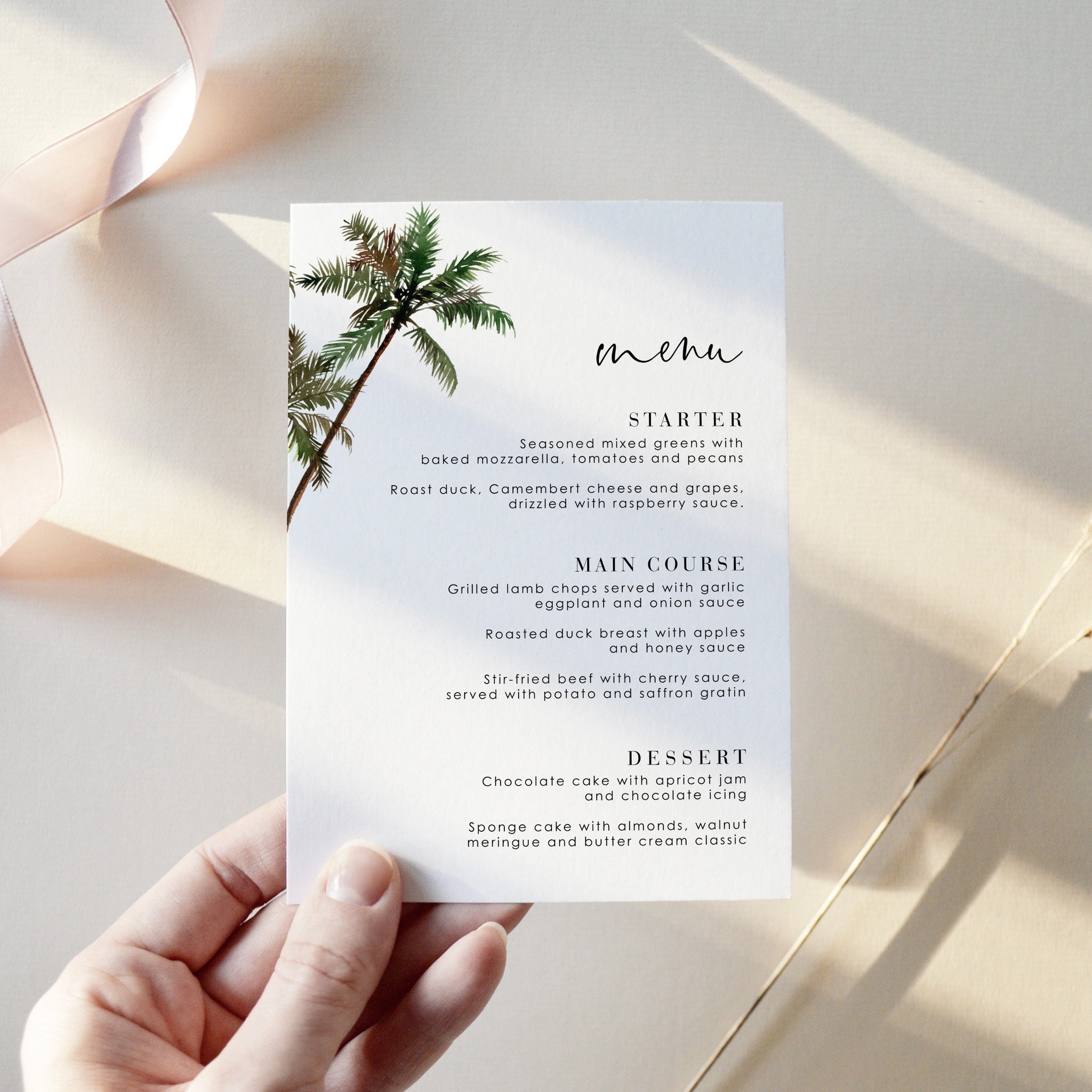 KONA Tropical Menu Cards Template