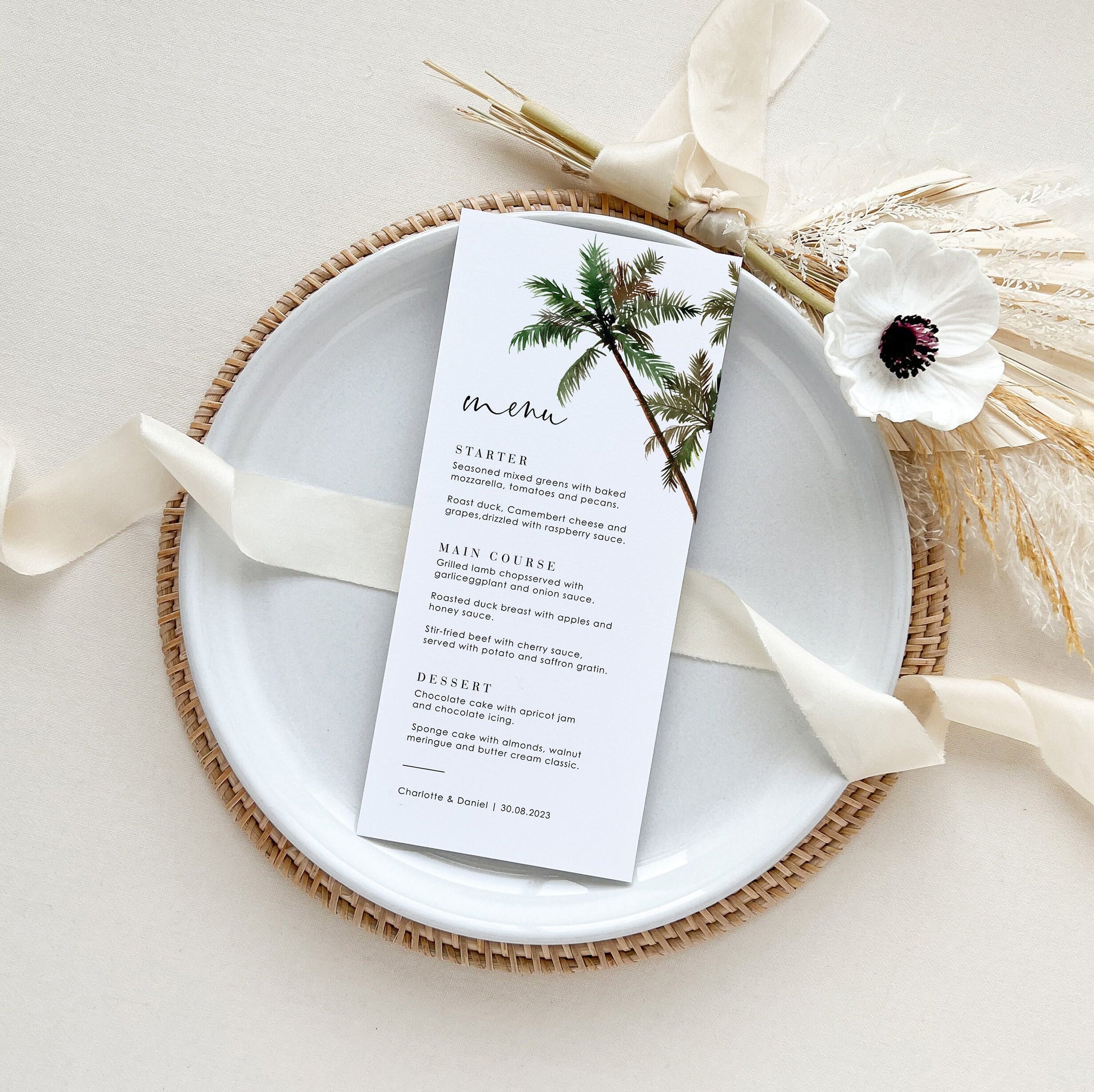 KONA Tropical Menu Cards Template