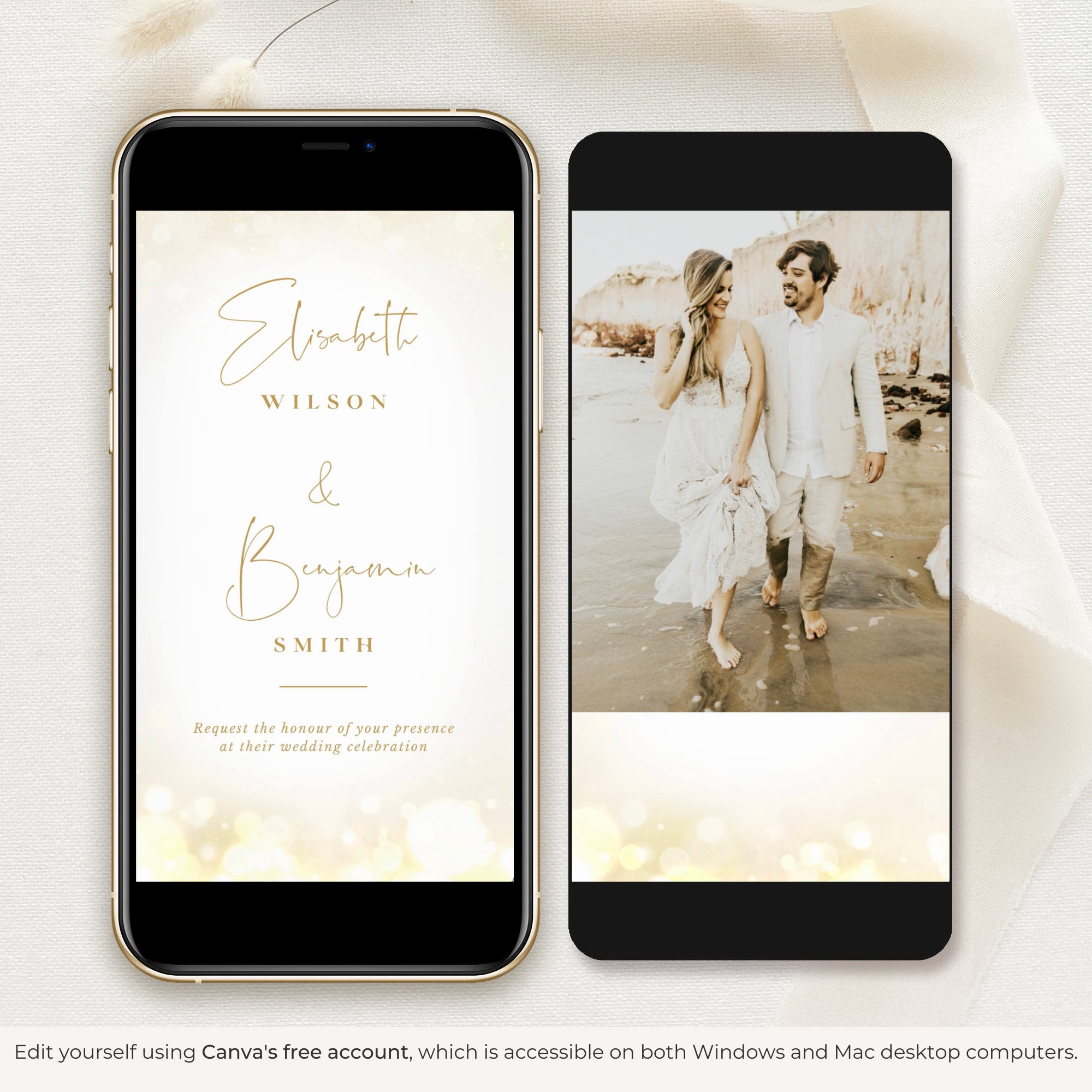 ANITA Wedding Invitation Video Template - White & Gold – Creative ...