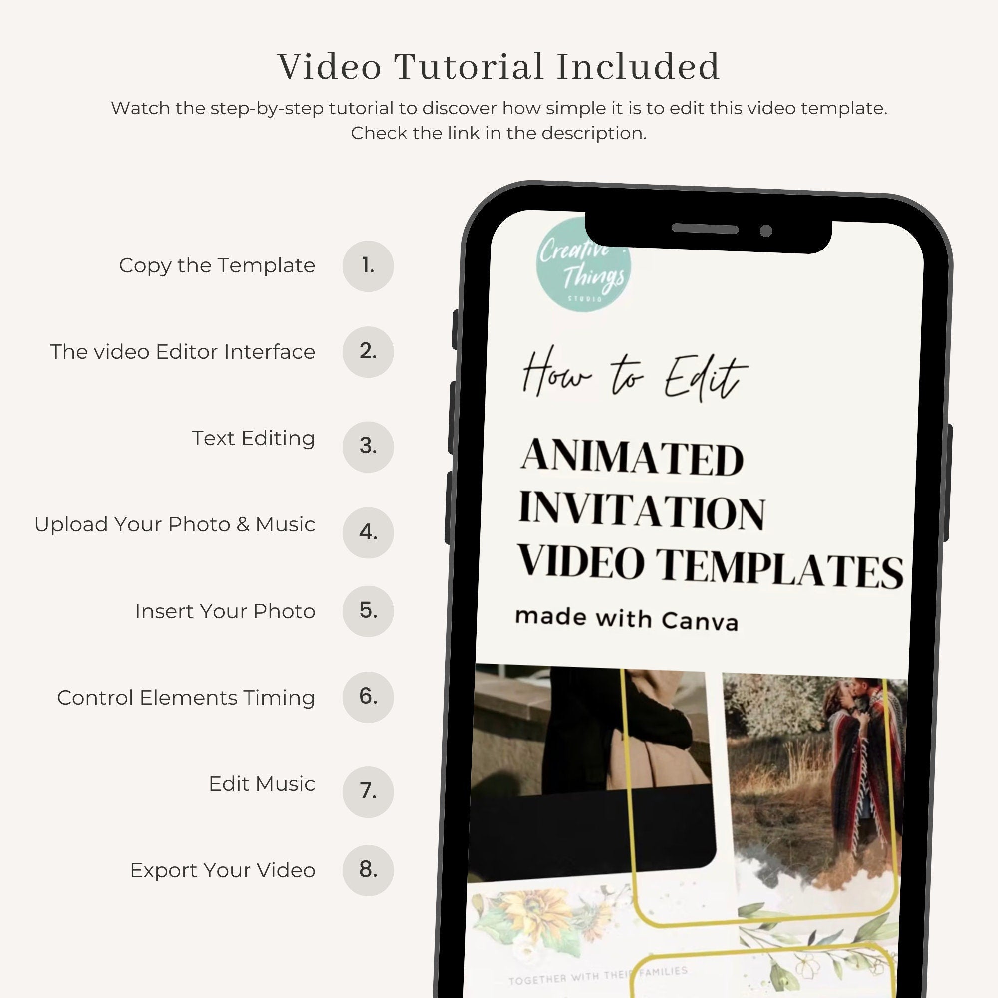 Anita | Animated Invitation Card Template for Wedding in Rose Gold