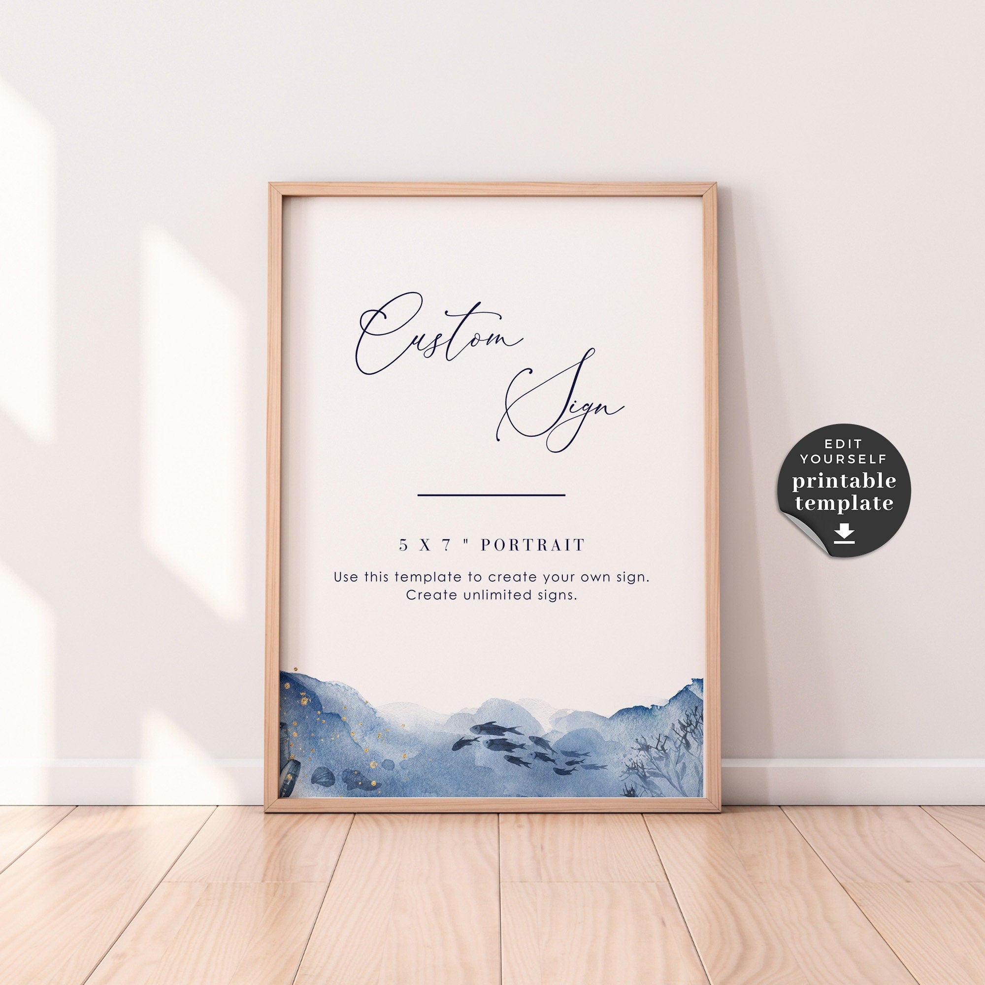 YLENIA Ocean Wedding Small Sign Printable – Creative Things Studio
