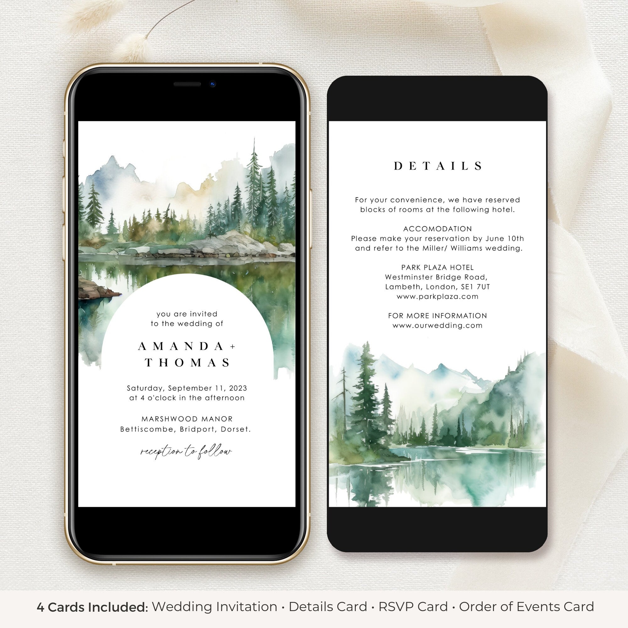 ARNA Digital Marriage Invitation Card with Mountains – Creative Things ...