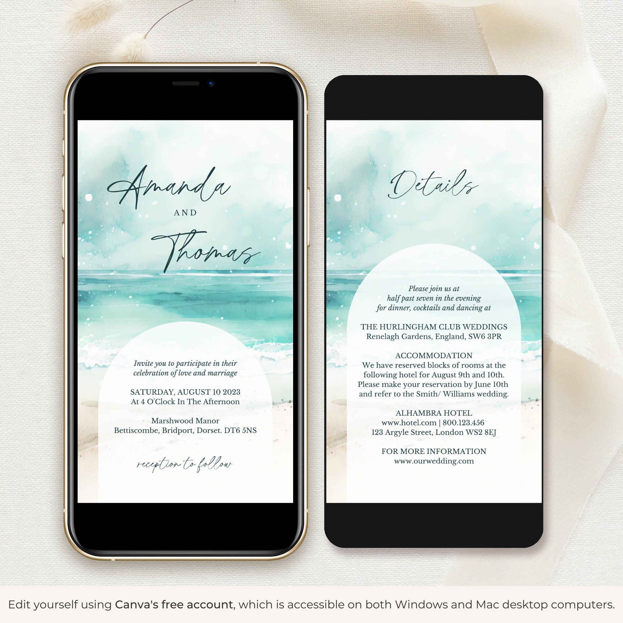 Coastal Wedding Invitation Video Template