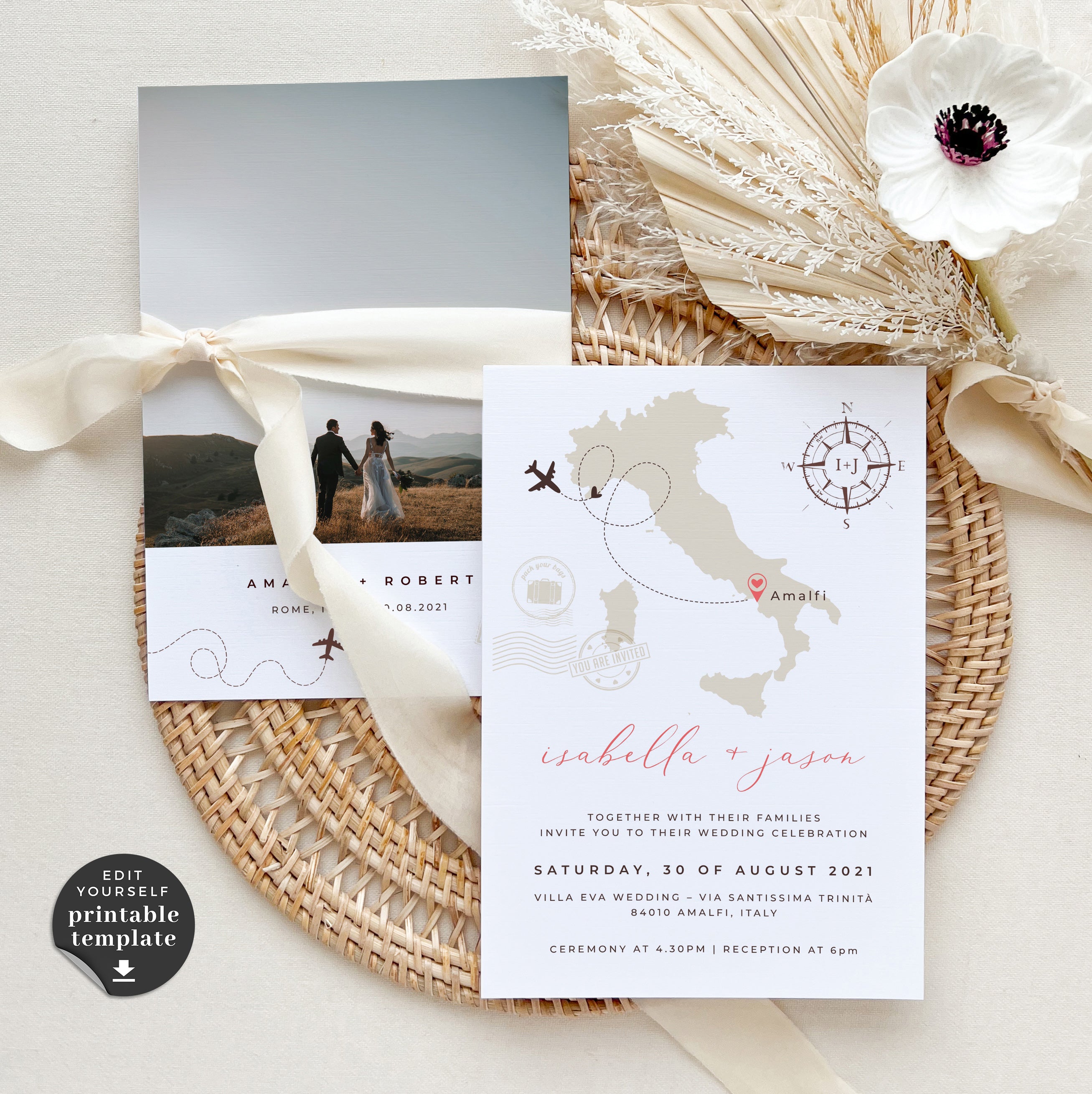 Italy | Destination Wedding Invitation Template – Creative Things Studio